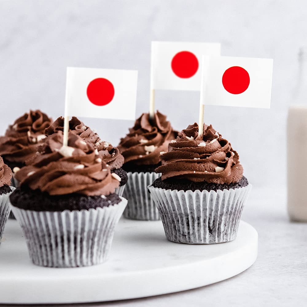 100 Pack Japan Flag Toothpicks, Mini, Japanese, Appetizers, Cupcakes ...