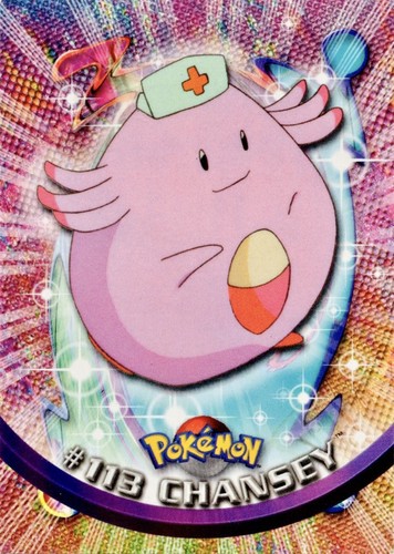 2000 Pokemon CHANSEY #113 (Non Holo) Topps Blue Logo 1st Ed TV ...