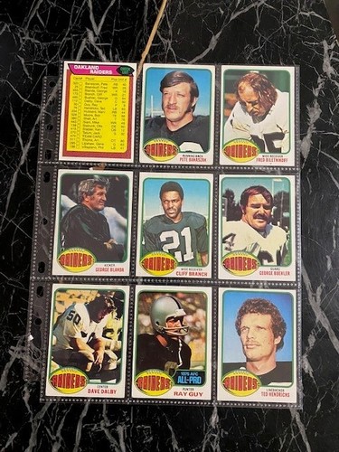 1976 Topps Football Oakland Raiders Team Set 19ct Ken Stabler, George ...