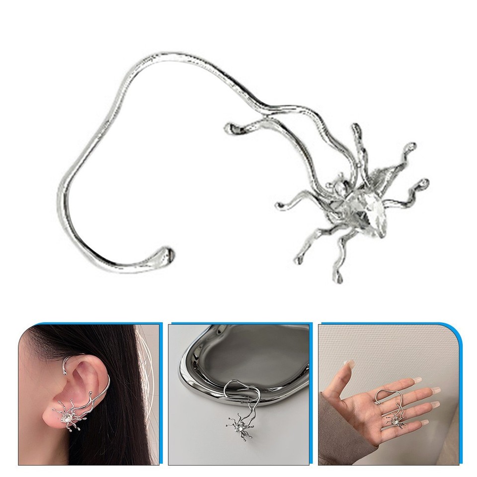 Spider Ear Bone Clip Ear Cuff Non Piercing Ear Hook Clip On Earring for ...