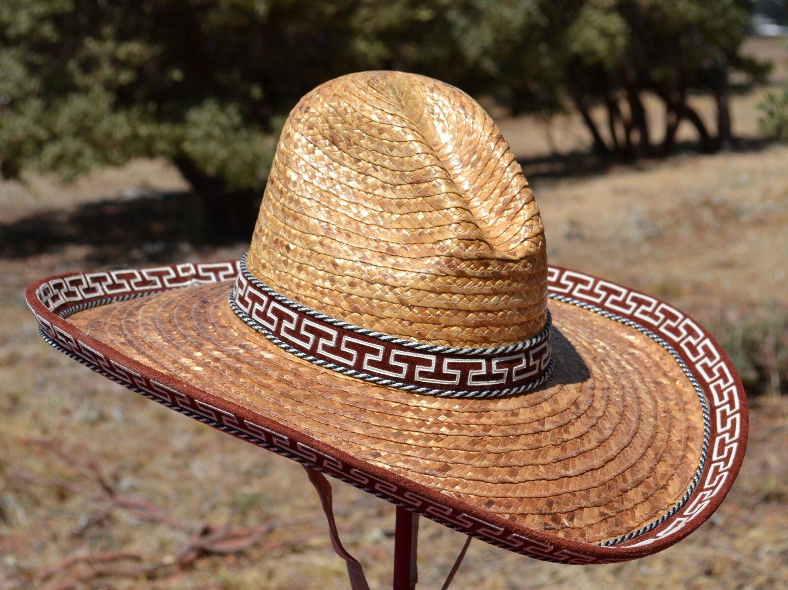 SALE - Alamo Hat Co. Galoneado Gus Wheat Straw Cowboy Hat - Maroon ...
