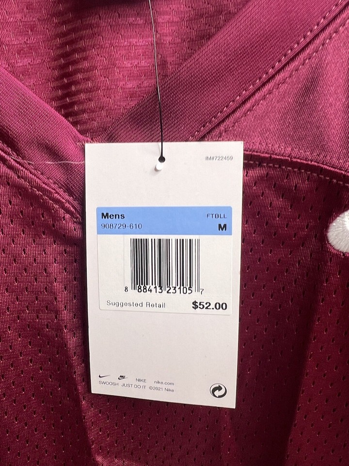 Nike Shirt Men's Medium Maroon Football Jersey Vapor Varsity Practice ...