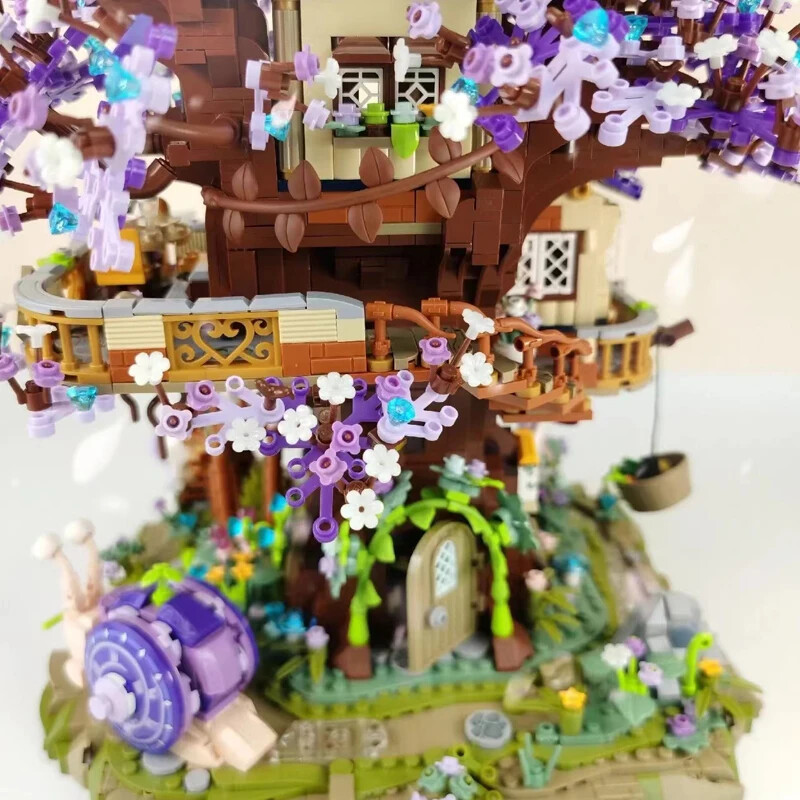 Creative LOZ MINI Elves Treehouse Sets Building Block MOC Girls Dream ...