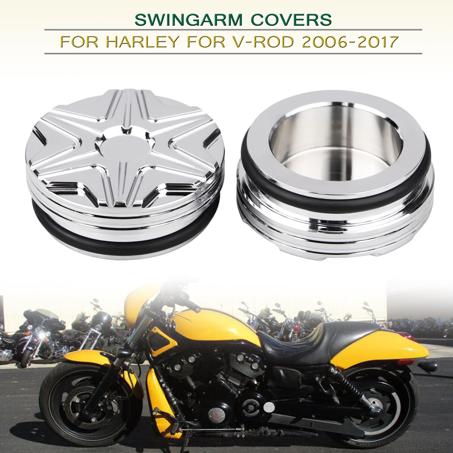 Chrome CNC Aluminum Swingarm Pivot Covers For Harley V-Rod VRSCAW ...