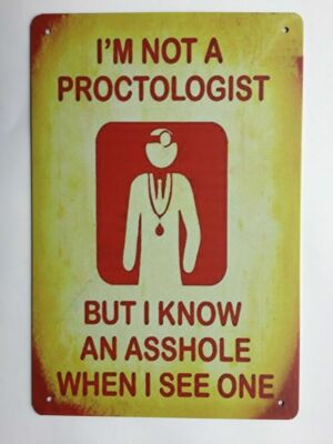 Metal Tin Sign Proctologist Sign Decor Bar Pub Home Vintage Retro Funny ...