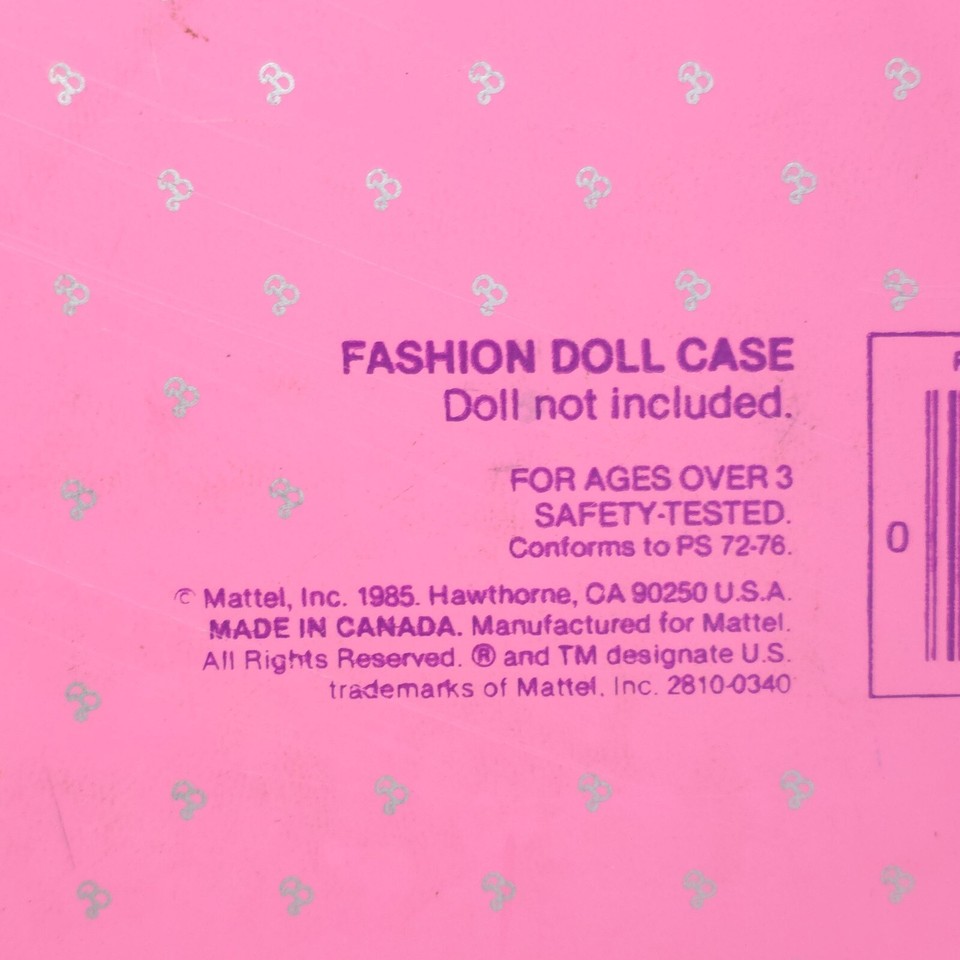 Vintage 1985 Mattel BARBIE Pink Double FASHION DOLL CASE Carrying Trunk ...