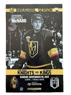 2017 INAUGURAL SEASON POSTER VEGAS GOLDEN KNIGHTS BRAYDEN MCNABB | eBay