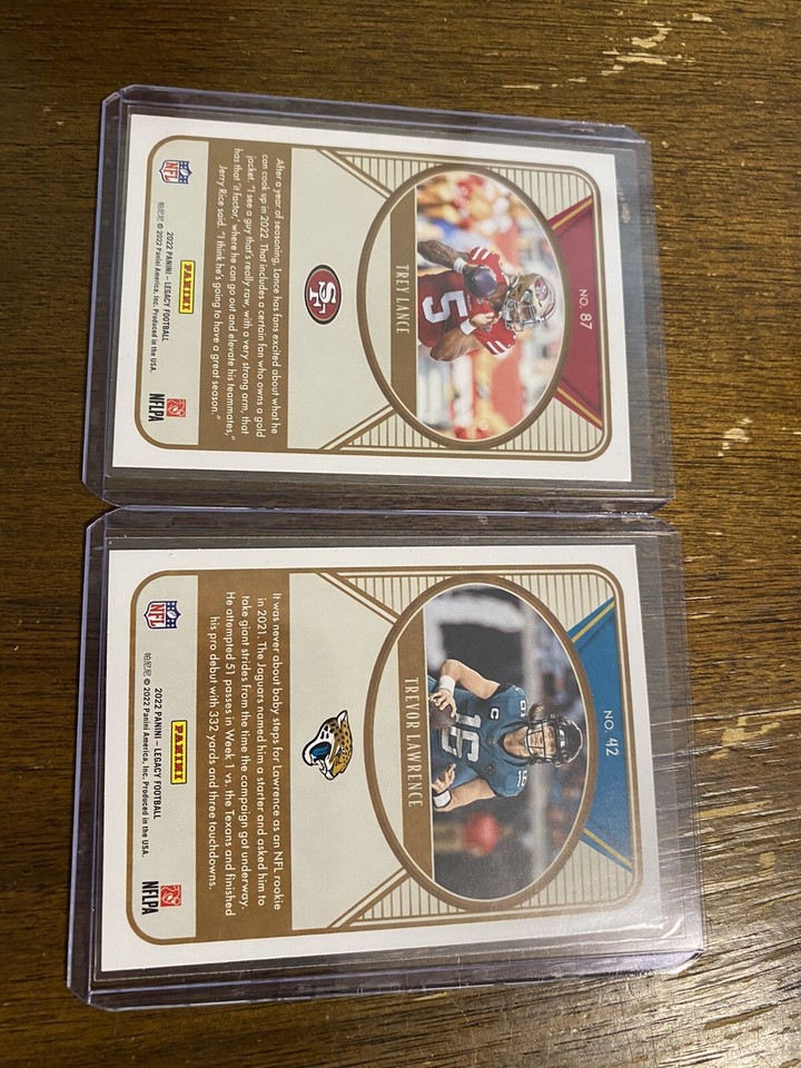 2022 Legacy Base Cards Trevor Lawrence Trey Lance Football Jacksonville ...