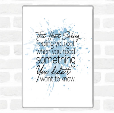 Heart Sinking Inspirational Quote Jumbo Fridge Magnet | eBay UK