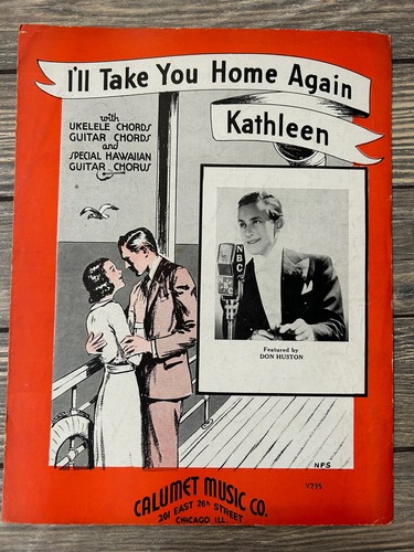 Vintage 1935 I’ll Take You Home Again Kathleen Sheet Music THOMAS P ...