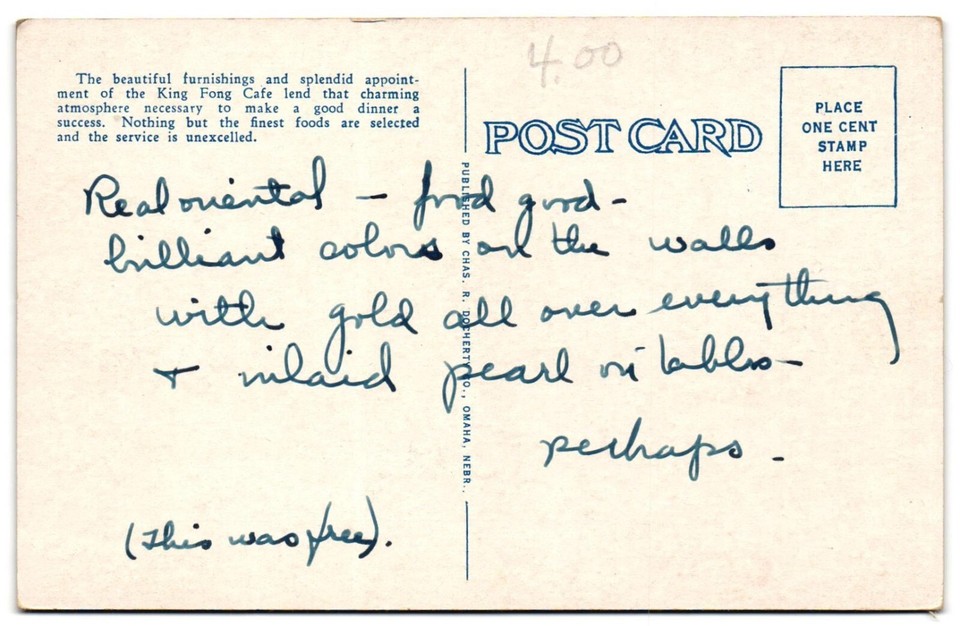 King Fong Cafe 315 South 16th Street Omaha Nebraska Oriental Interior ...