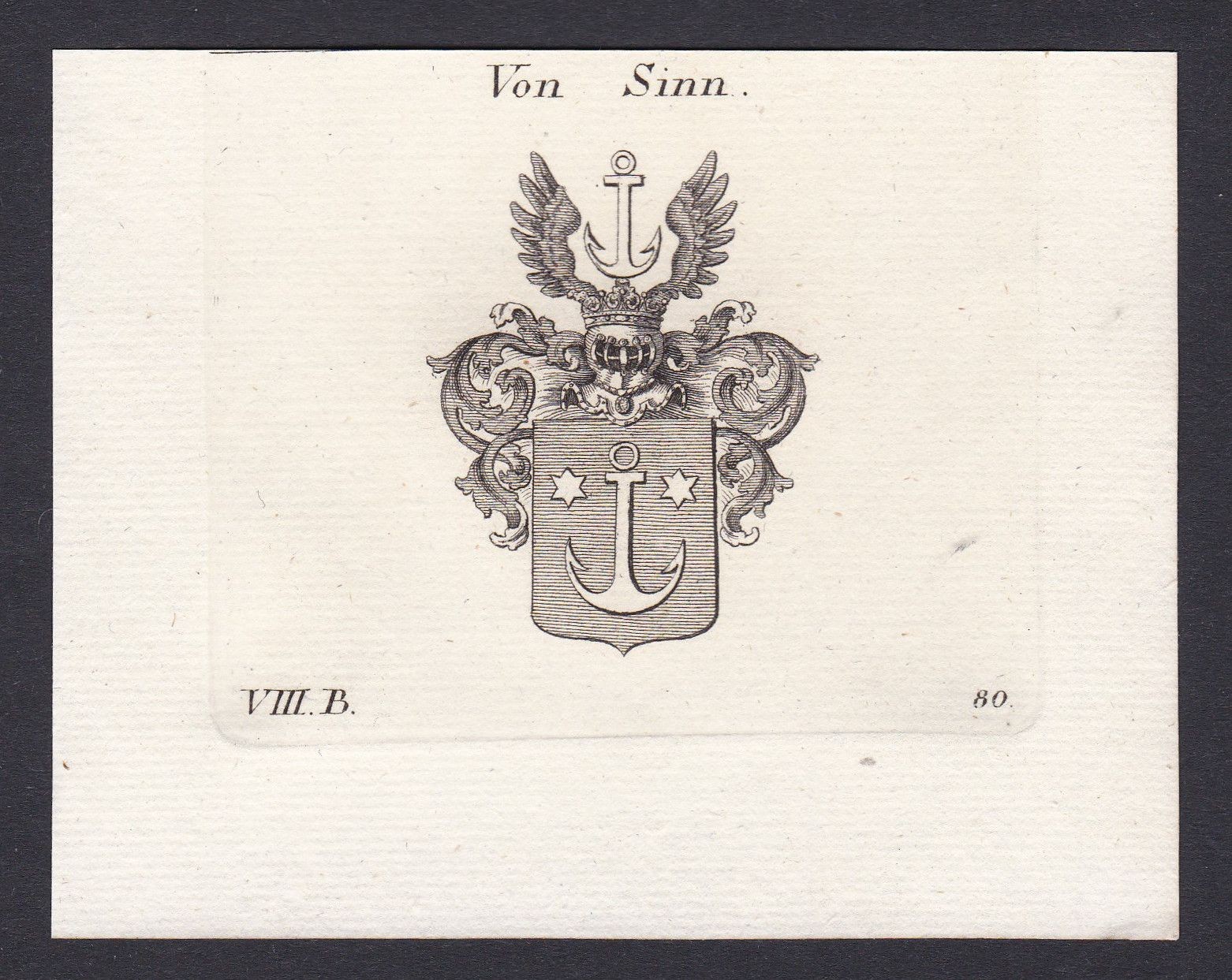 1820 Sinn Escudo Noble Heráldica Grabado Antiguo | eBay