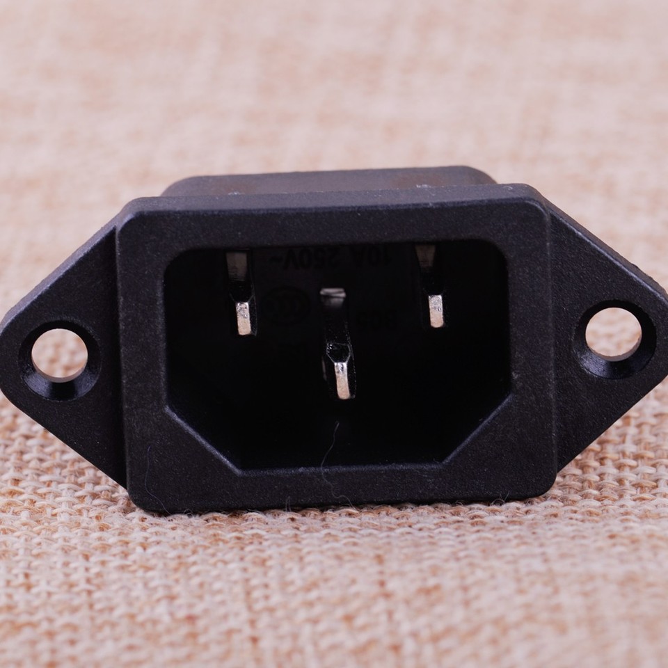 5 AC 250V 10A 3Pin Plug Panel Mount Power Inlet Sockets Connector IEC ...
