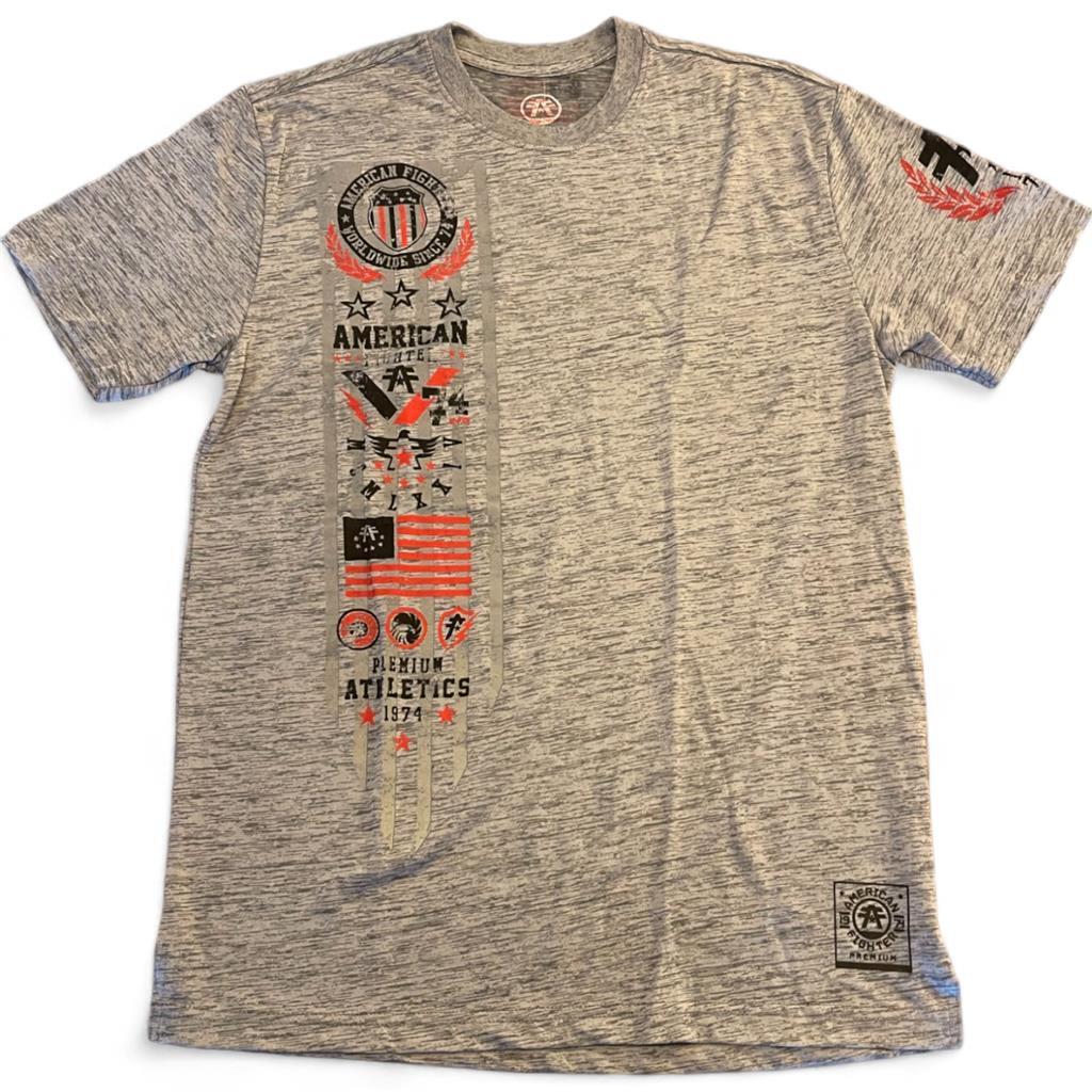 New Men's American Fighter Premium Athletic MMA Light Gray T-Shirt XS ...