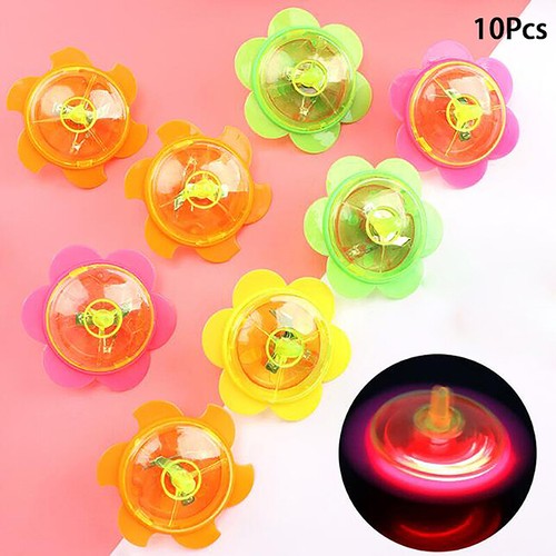 10pcs Colorful LED Gyro Toy Flower Shaped Gyroscope Kids Birthday Gifts ...