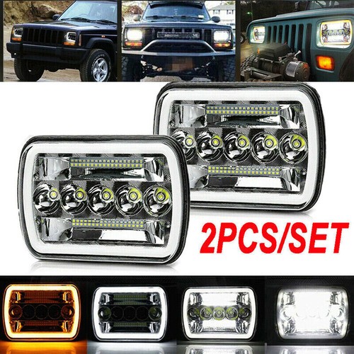 2PCS For 82-93 Chevy S10 Blazer GMC S15 JEEP 7X6 5X7 Projector LED ...