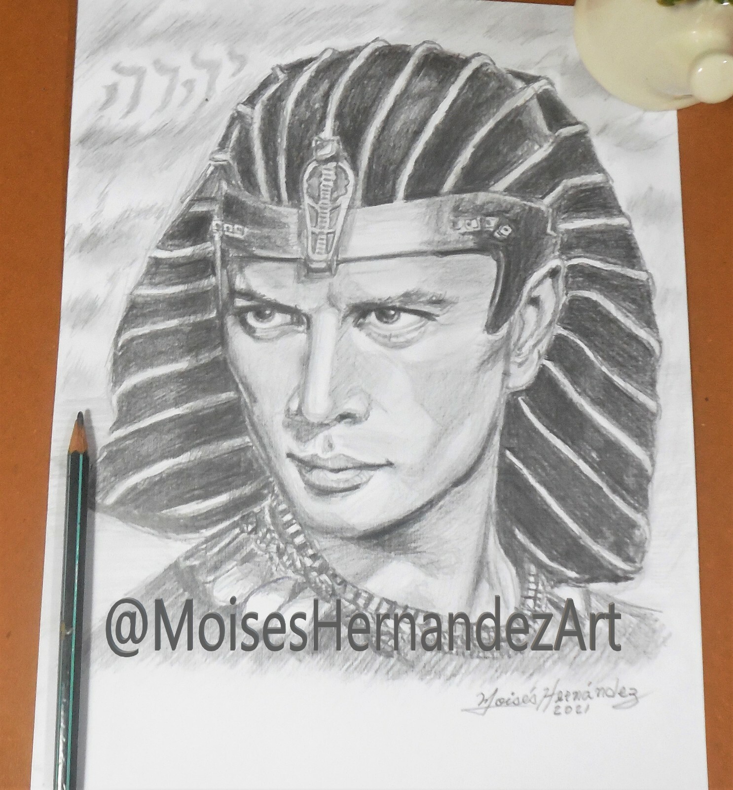 Original Drawing, Wall Art, Yul Brynner, Pharaoh Ramses II -The Ten ...