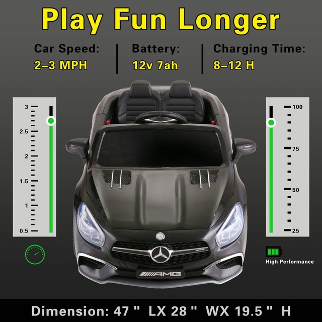 Power Wheels Mercedes Benz 12V Battery Powered Ride on Car - Black for ...