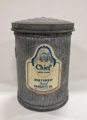 Antique Galvanized Steel Salesman’s Sample GARBAGE CAN | eBay