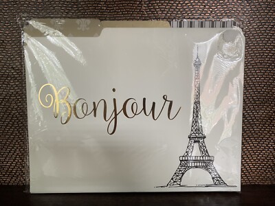 Set of 9 “BONJOUR” File Folders By Blue ink Studios- 3 Design-3 Of Each ...