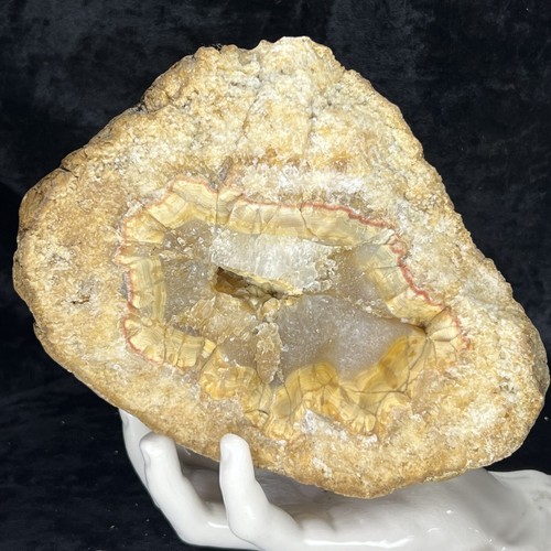 7” Large Geode Yellow Red Orange Chalcedony Agate Lapidary Rough 7.9Lb ...