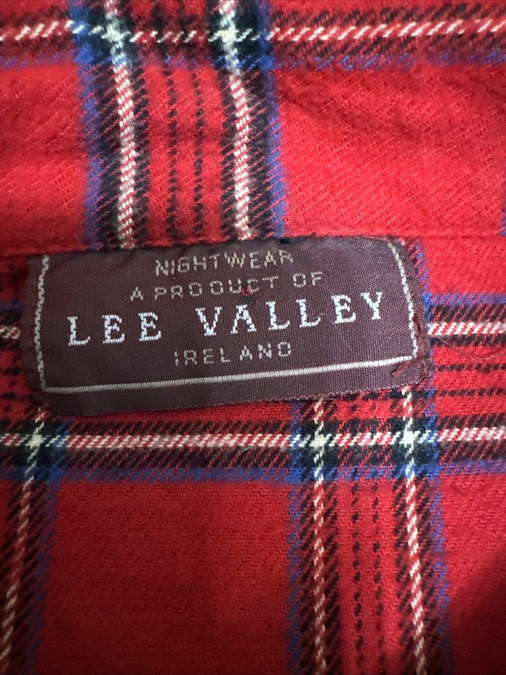 Mens Lee Valley Ireland Flannel Sleep Shirt Sz XL GUC Red Plaid | eBay