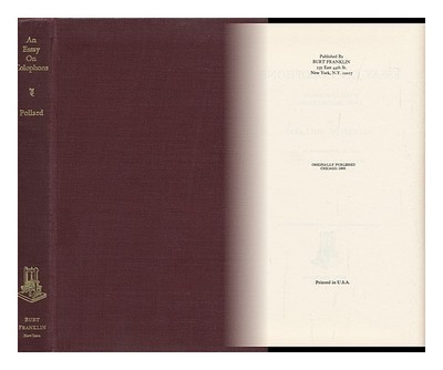 POLLARD, ALFRED W. (ALFRED WILLIAM) (1859-1944) Un saggio sui colofoni ...