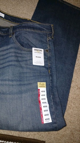 LEVIS-MEN'S JEANS-NEW/TAGS- RELAXED FIT-42 x 30- SIGNATURE -FLEX ...