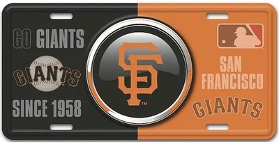 San Francisco Giants MLB Baseball Bullseye Aluminum Metal License Plate ...