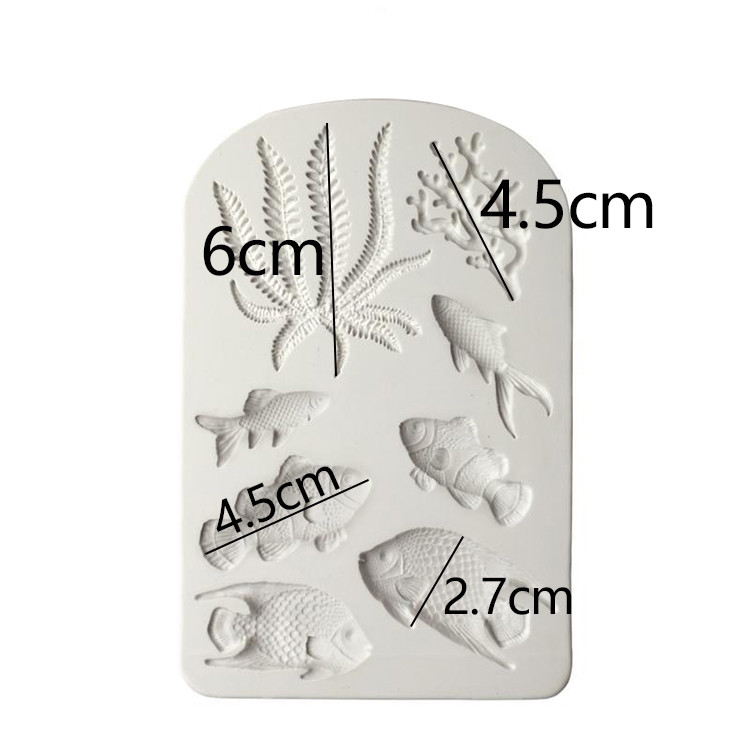 Fish Coral Silicone Fondant Mold Beach Sea Cake Border Decorating Icing ...