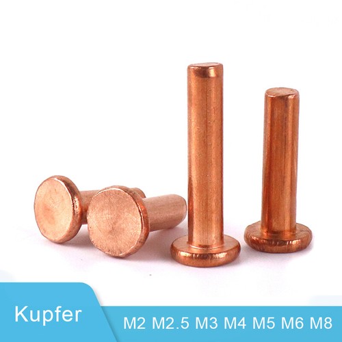 Senknieten DIN 661 Kupfer Senkkopfnieten Senkniete M2 M2.5 M3 M4 M5 M6 ...