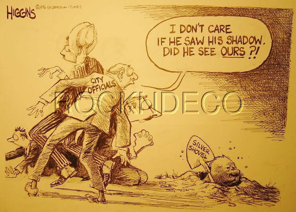 Chicago Corruption FBI Silver Shovel Cartoon Art 1996 Jack Higgins ...
