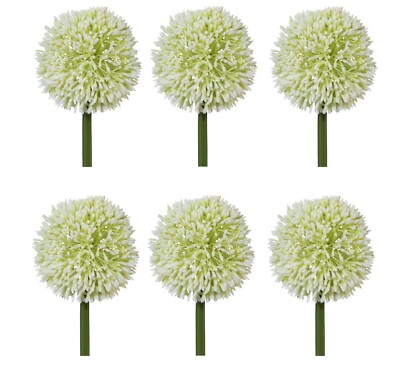 6er Set Artificiale Allium Kugelblüten Bianco H.64cm Fiore D.11cm ...