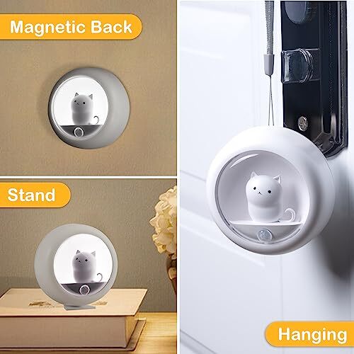Cat Magnetic Motion Sensor Light With Stand Rechargeable Cordless Led ...