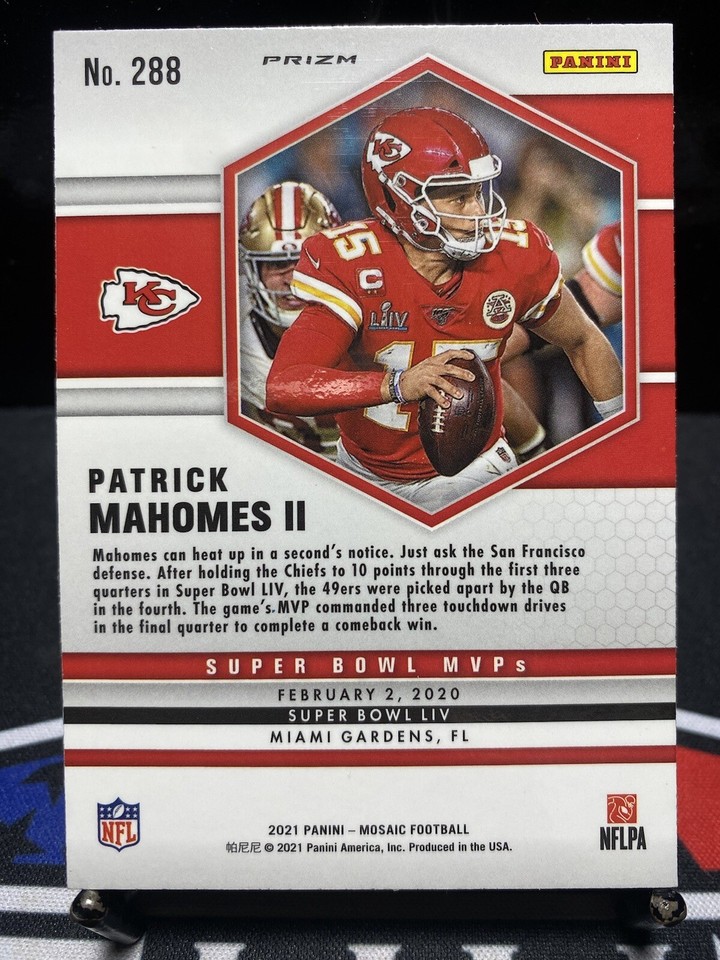 2021 Panini Mosaic Patrick Mahomes Super Bowl MVPs Blue Reactive Prizm ...