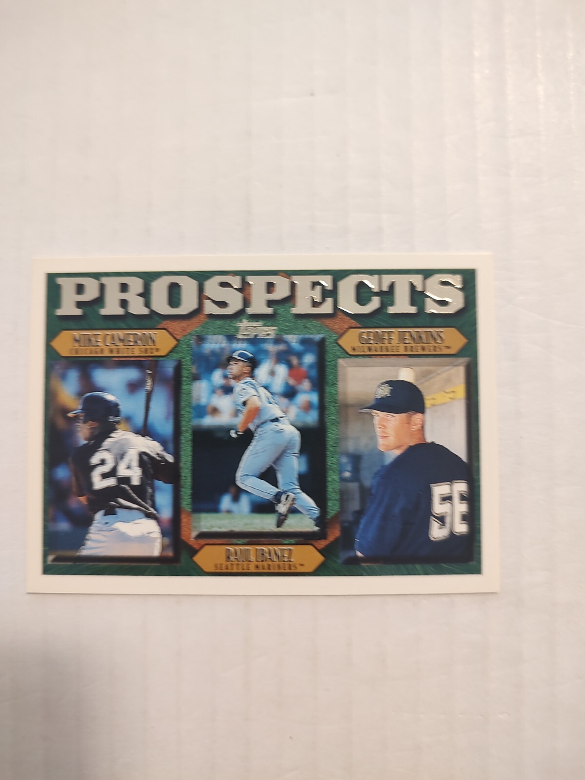 1997 Topps - Prospects #201 Mike Cameron, Geoff Jenkins, Raul Ibanez ...