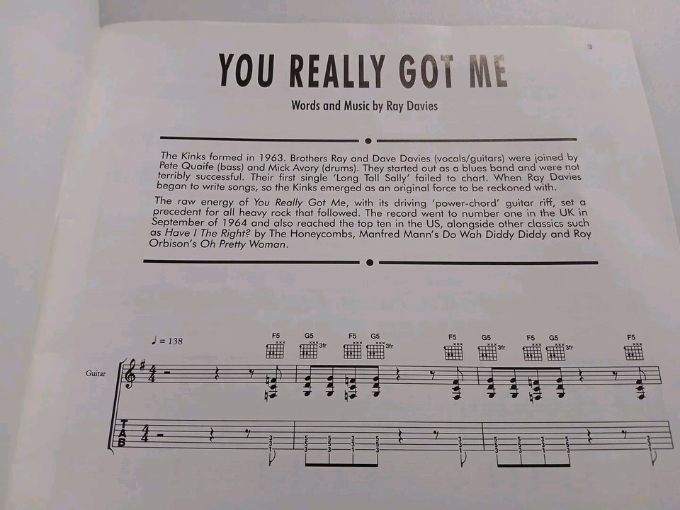 THE KINKS GUITAR TAB / TABLATURE / SELF TITLED / THE KINKS SONBOOK | eBay