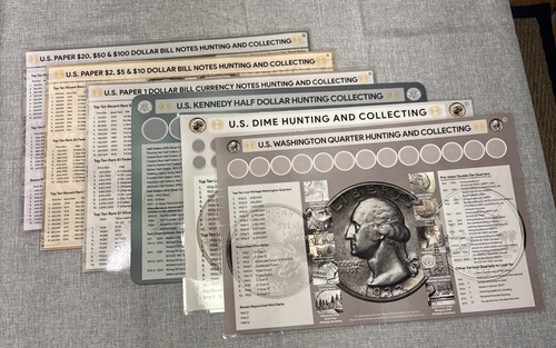 Coins Dollars Quarters Half dollars Dimes Nickels Mat Sorting ...
