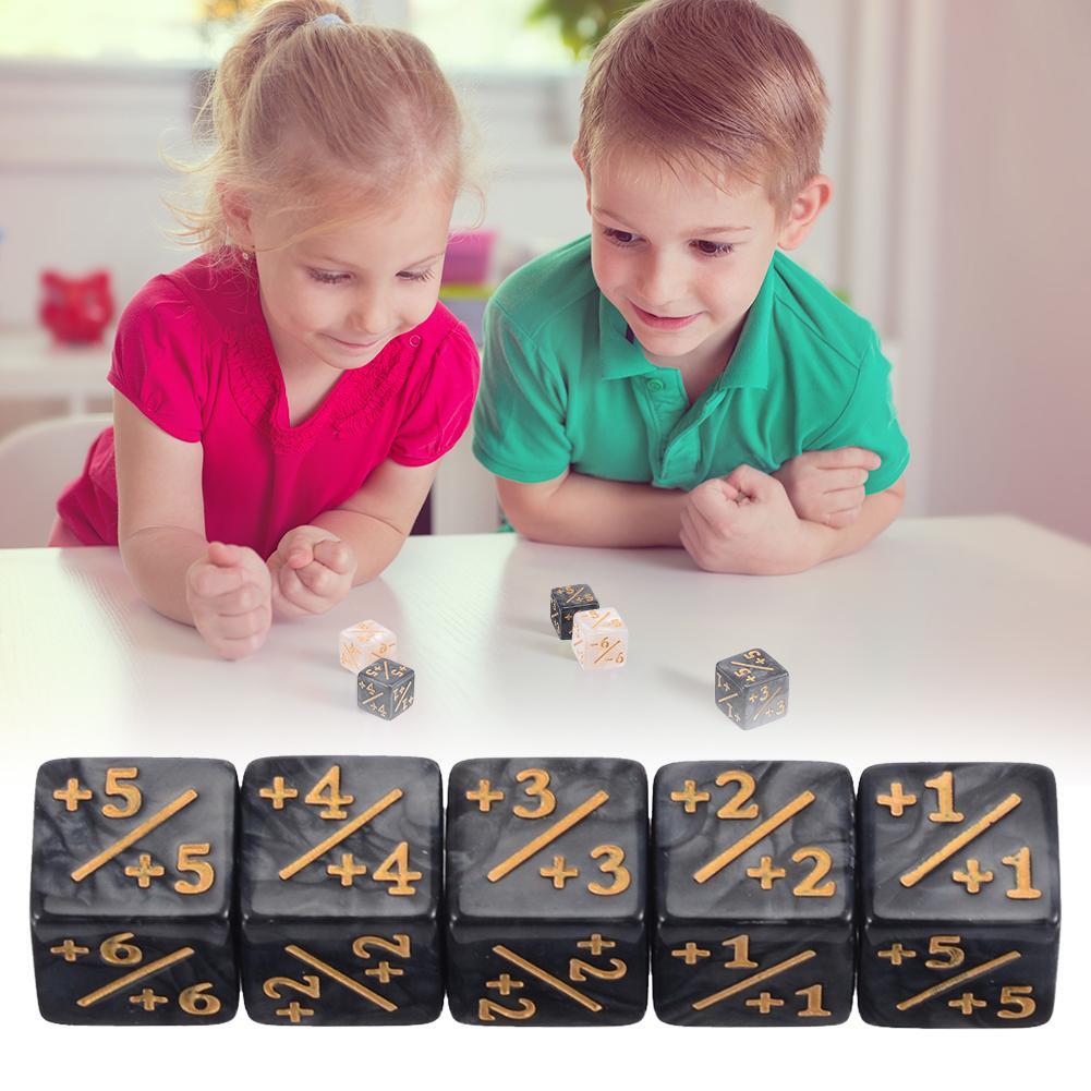 10pcs Dice Counter 5 Positive +1 -1 5 Negative Gathering Table Game ...