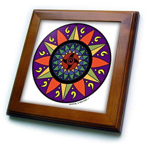 3dRose Hex Sign 2 Pennsylvania Dutch Luck Protection Symbol 8x8 Framed ...