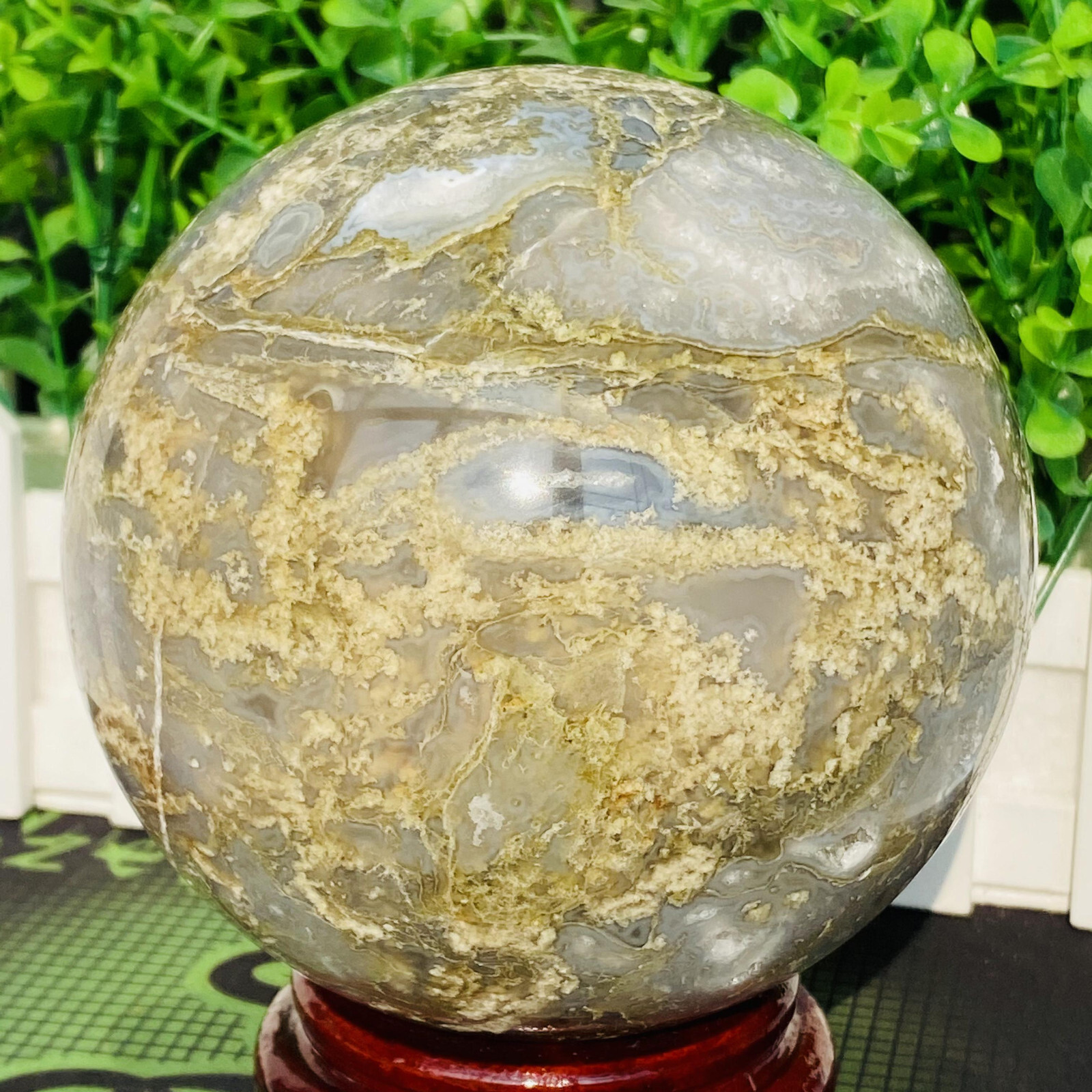 Natural water grass agate crystal ball quartz energy 2400g | eBay