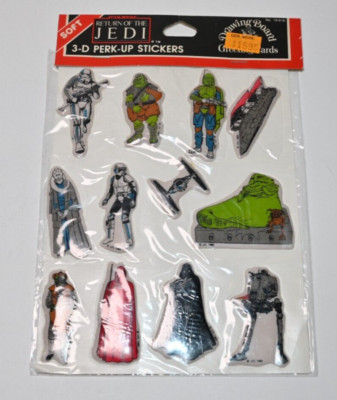 Vintage Star Wars ROTJ 3 -D Perk Up Stickers Boba Fett, Jaba, Darth ...