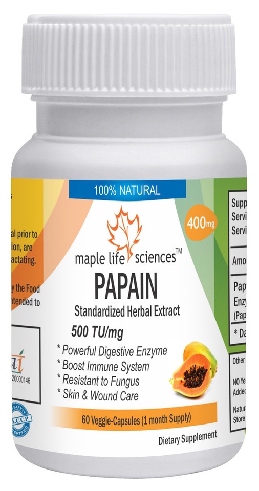 Papain 500 TU/mg Extract Capsules Powerful digestive Enzyme from Papaya ...