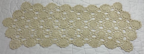 Vintage Hand Crocheted Doily, Rectangle, Flower Design, Cotton, Off White | eBay