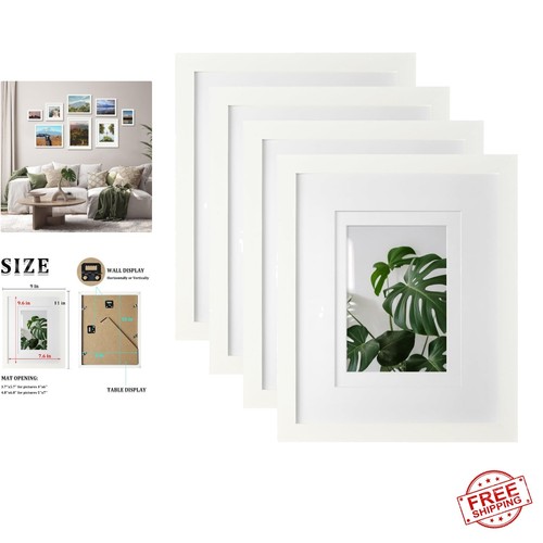 Elegant 8x10 Solid Wood Picture Frames - Set of 4 with Versatile ...