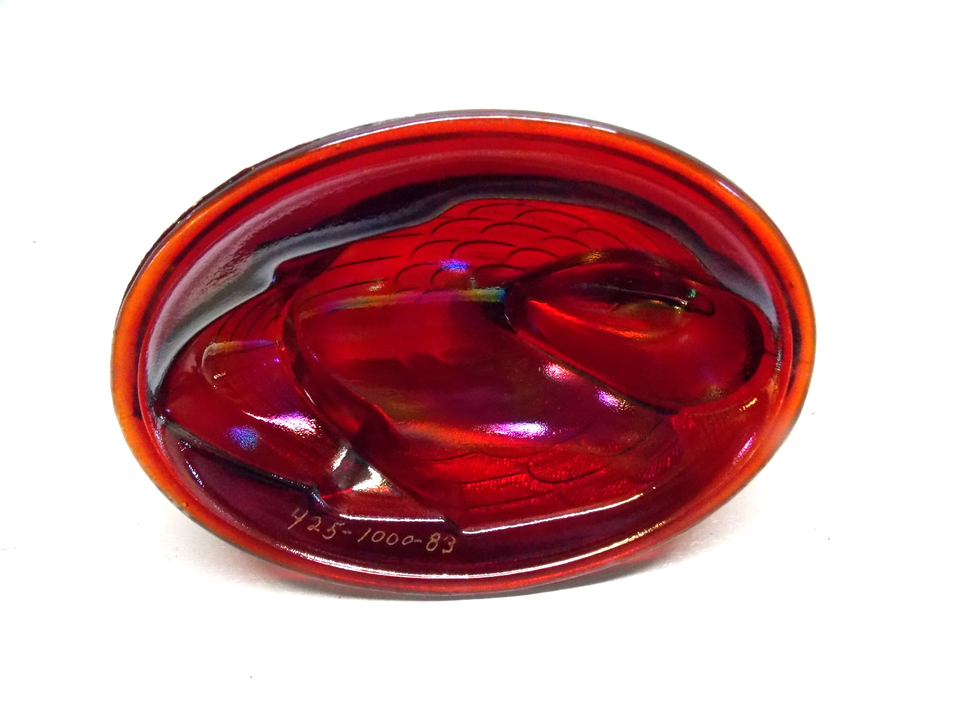 NOS 1983 WESTMORELAND CARNIVAL GLASS SWAN LID ONLY # 425 / 1000 MADE ...