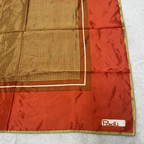 Vintage Paoli Scarf Orange Gold Geometric Square MidMod 26” Retro Gogo ...