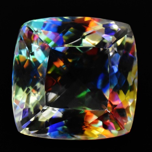 70.50 Ct Certified Mystic Topaz Cushion Cut Gemstone Rainbow Color Fire ...