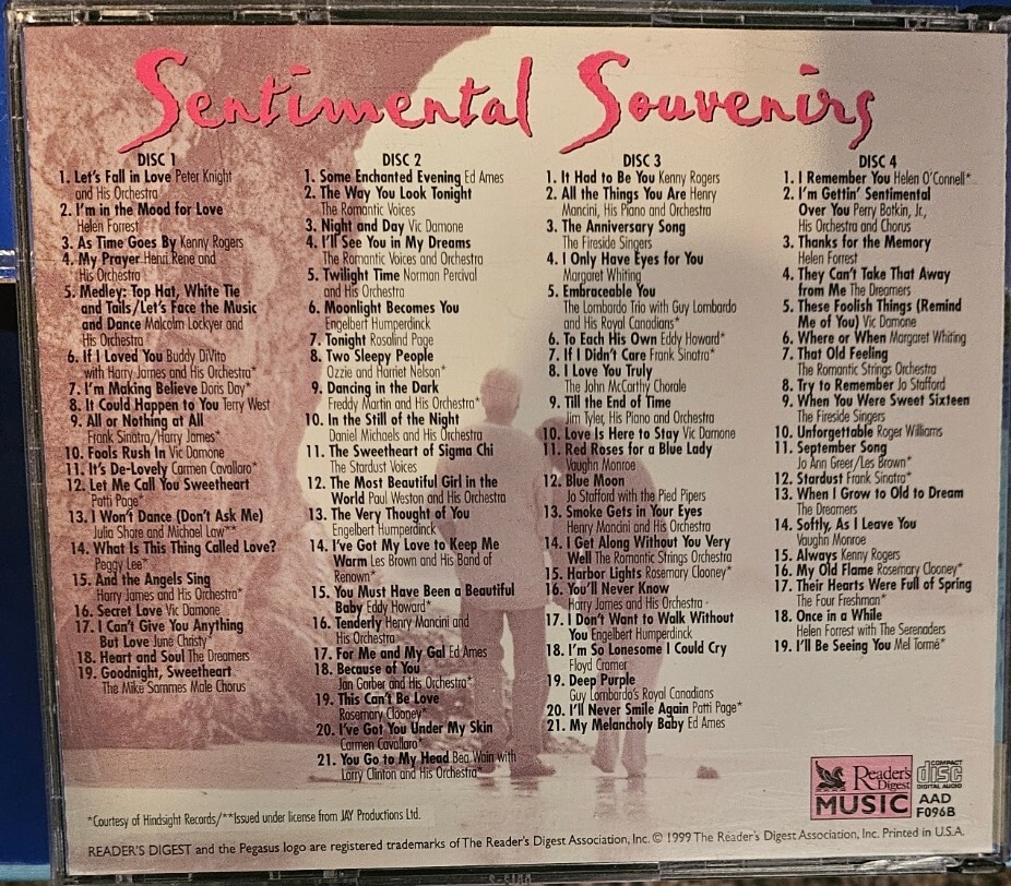 Reader's Digest - Sentimental Souvenirs Great Romantic Melodies CD ( 4 ...