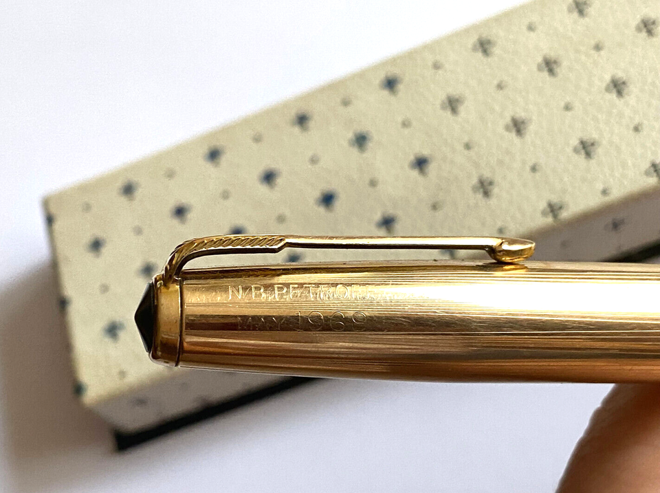Vintage Parker 51 Black 1/10 12ct R.Gold 14k Gold Nib M Size Fountain ...